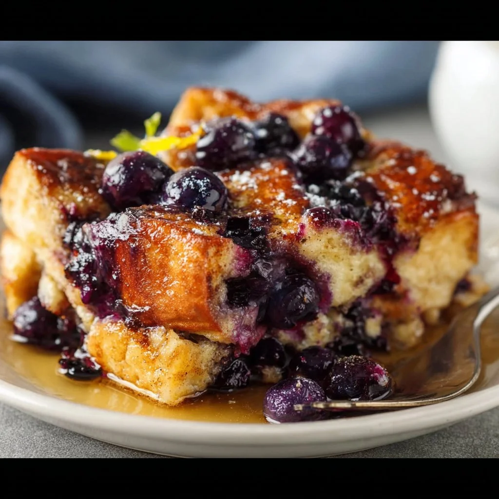 Blueberry Lemon French Toast Casserole Overnight Recipe