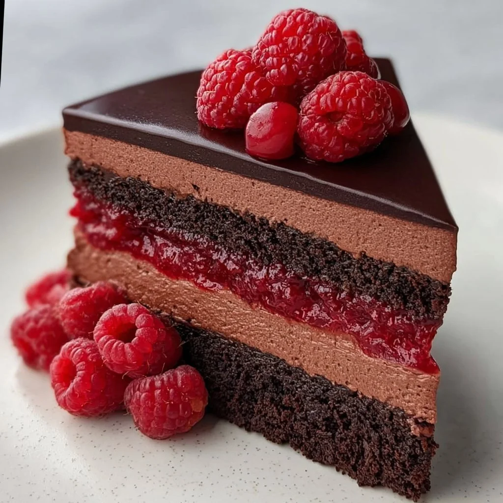 Indulge in Decadent Dark Chocolate Raspberry Cheesecake