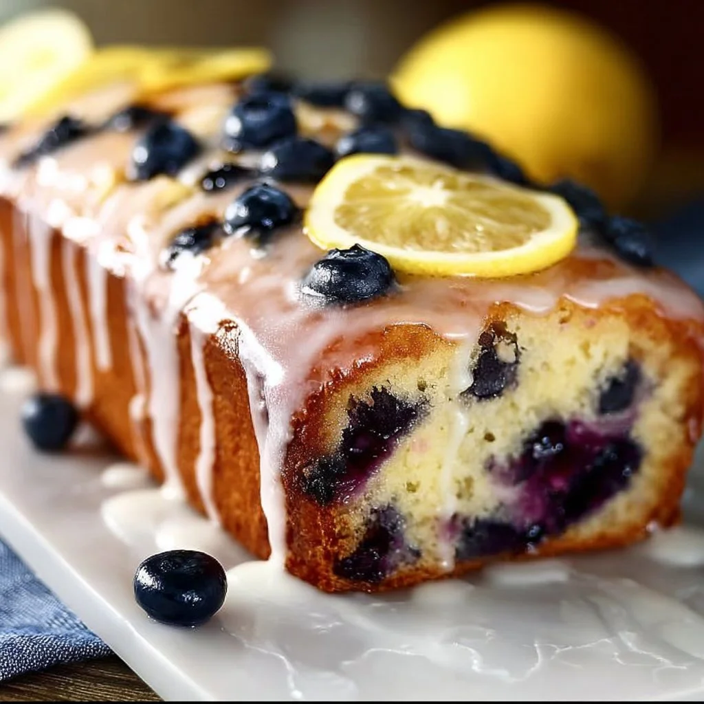 Lemon Blueberry Loaf with Lemon Glaze