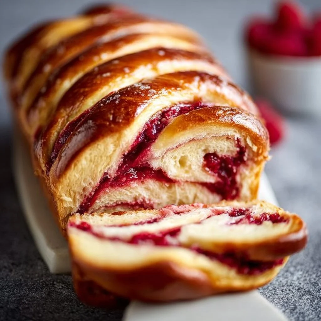 Raspberry Swirl Brioche Loaf