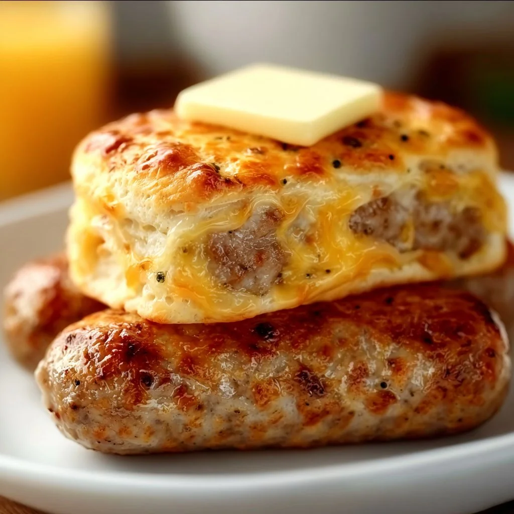 Sausage Cheese Butter Swim Biscuits