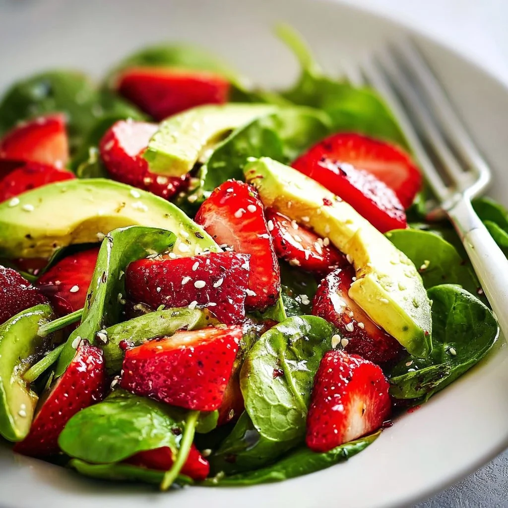 Strawberry Avocado Spinach Salad