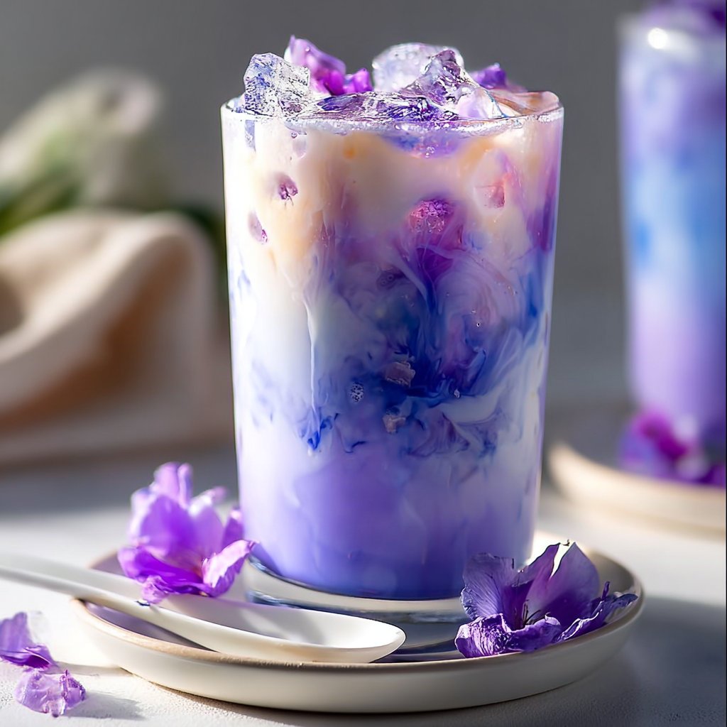 Iced Butterfly Pea Flower Tea Latte