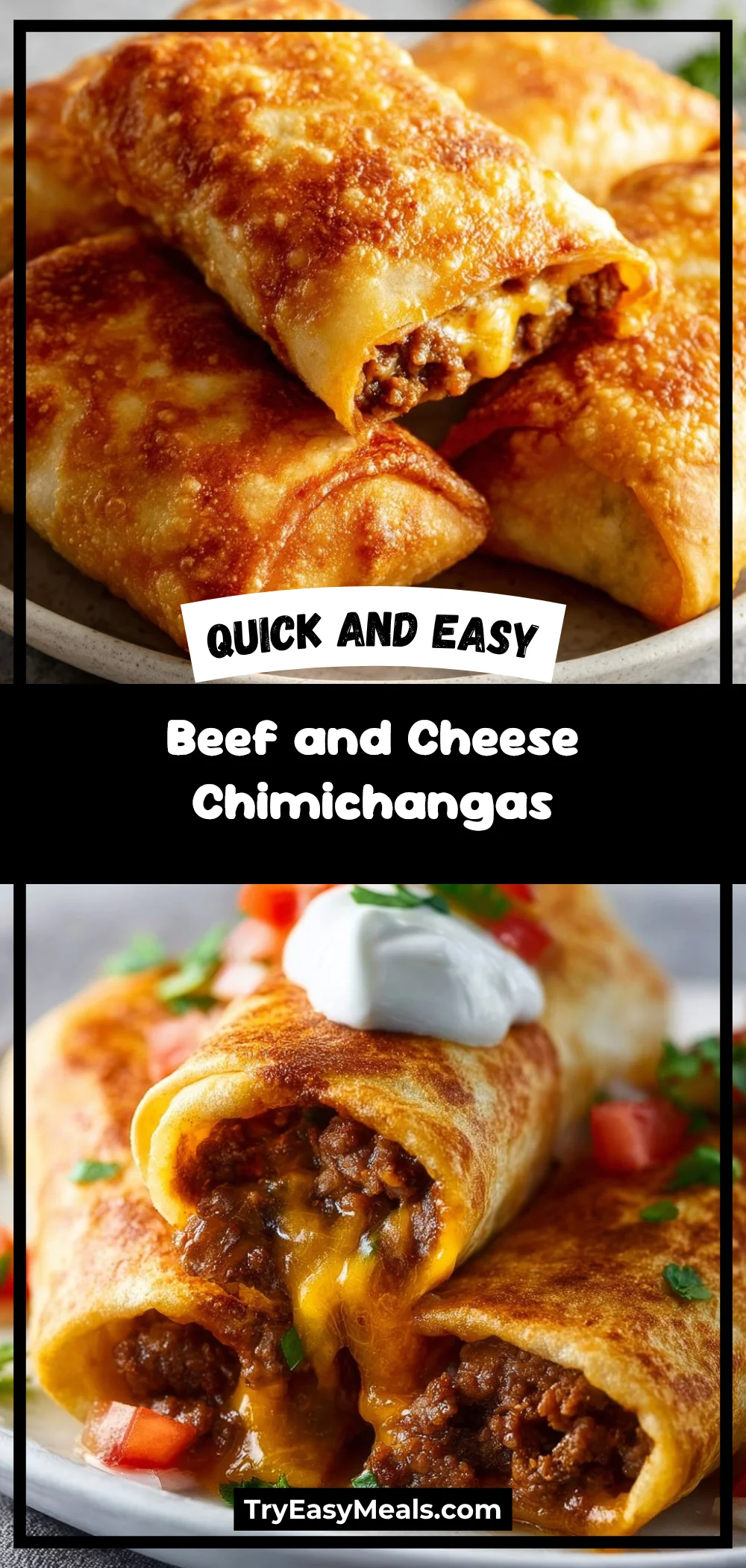 Beef and Cheese Chimichangas