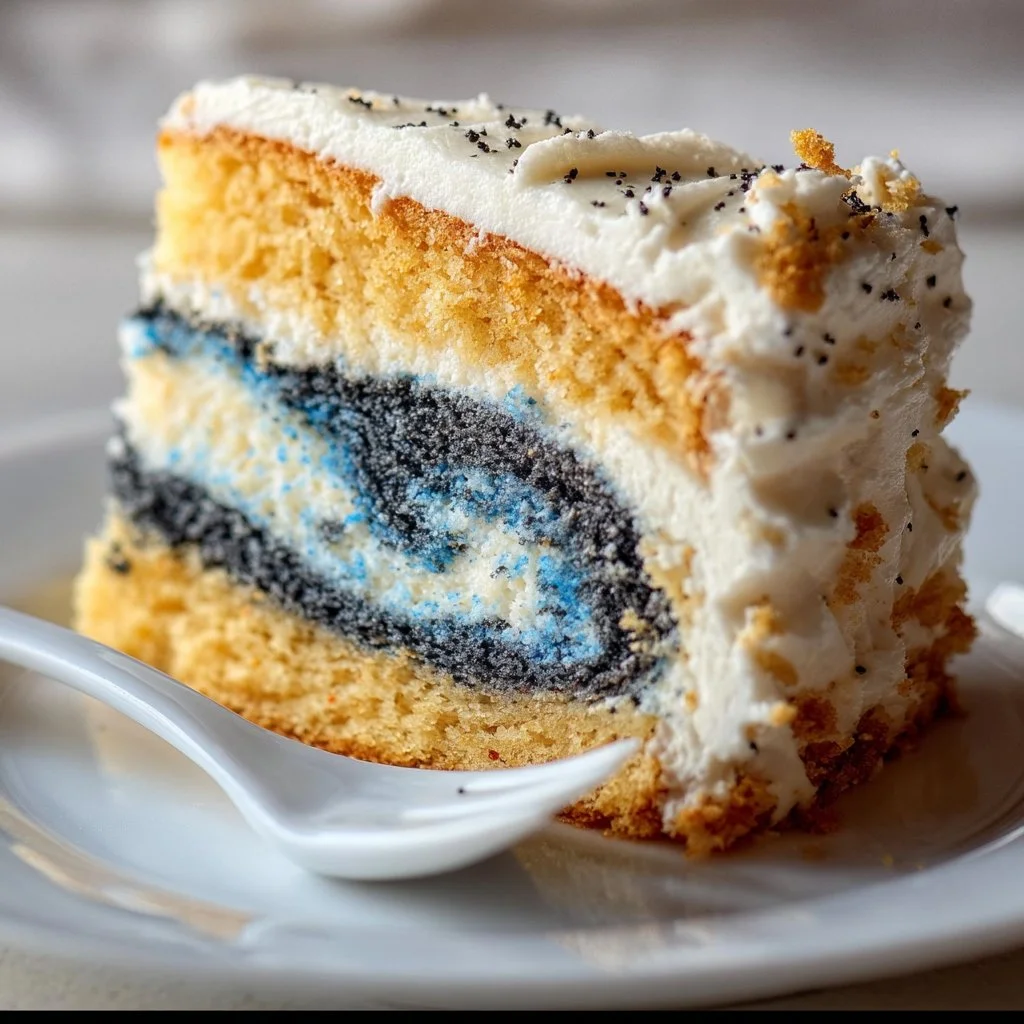 Black Sesame Vanilla Swirl Cake