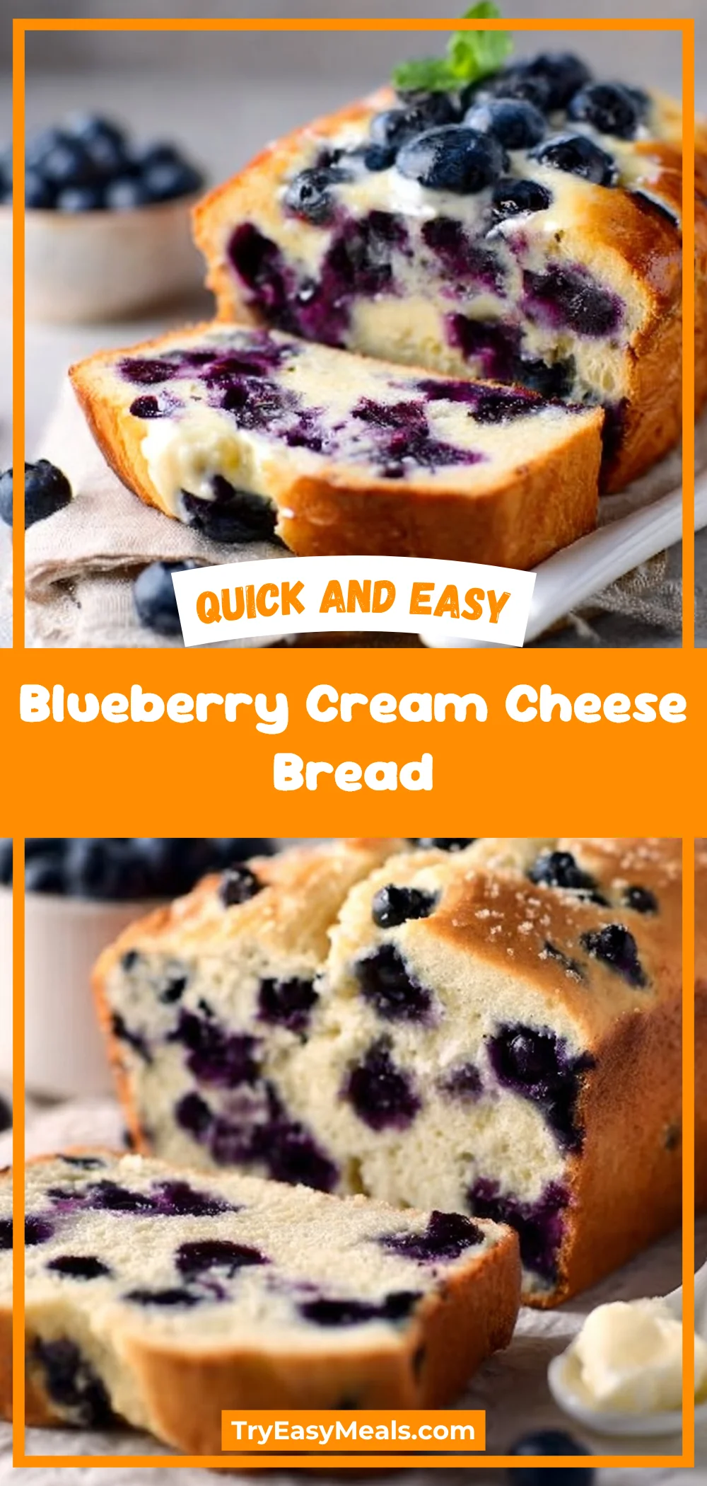 Blueberry Cream Cheese Bread