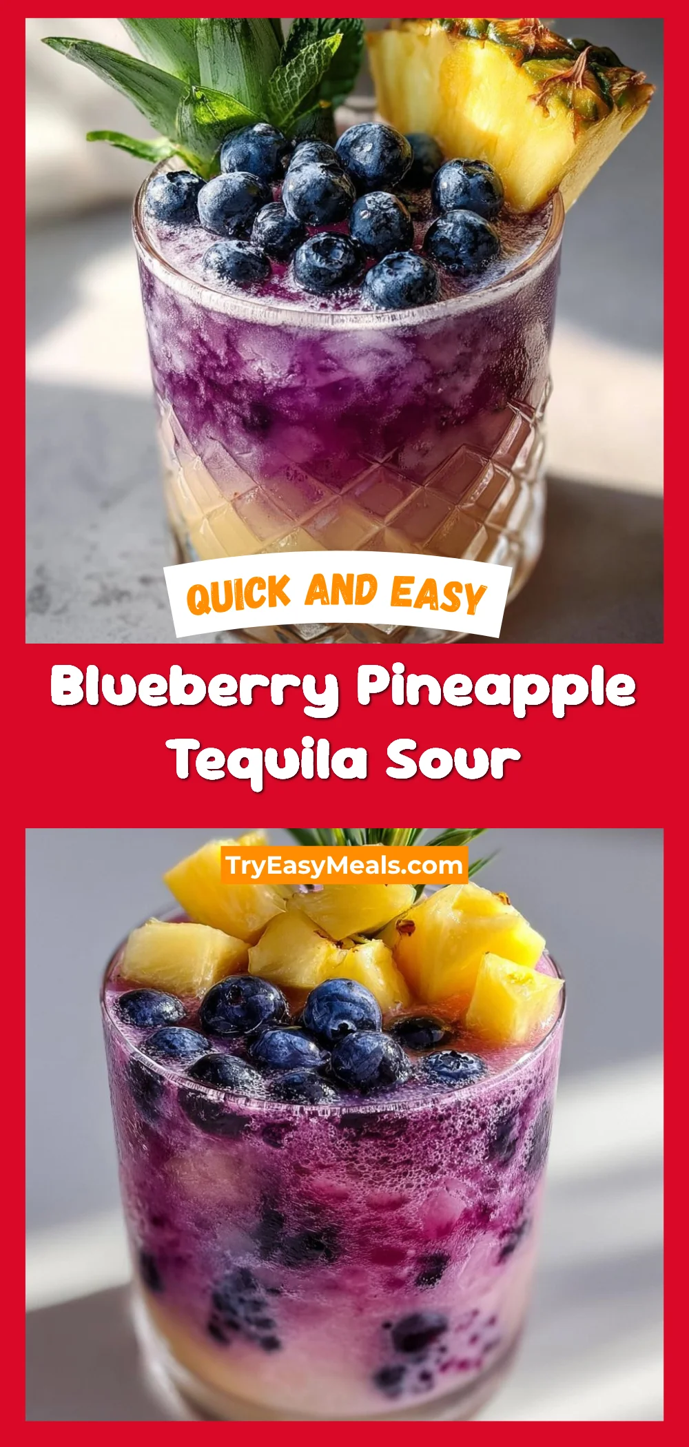 Blueberry Pineapple Tequila Sour