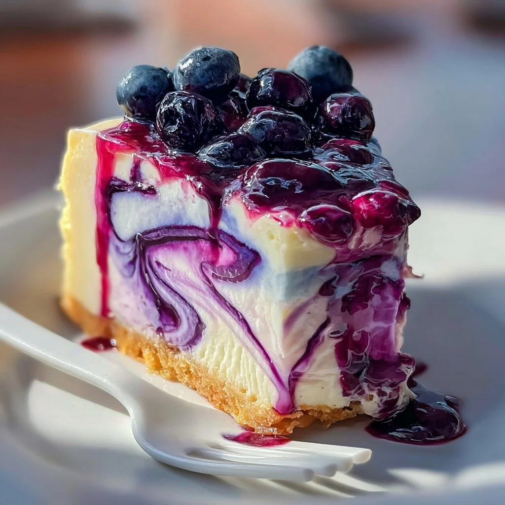 Blueberry Swirl Cheesecake
