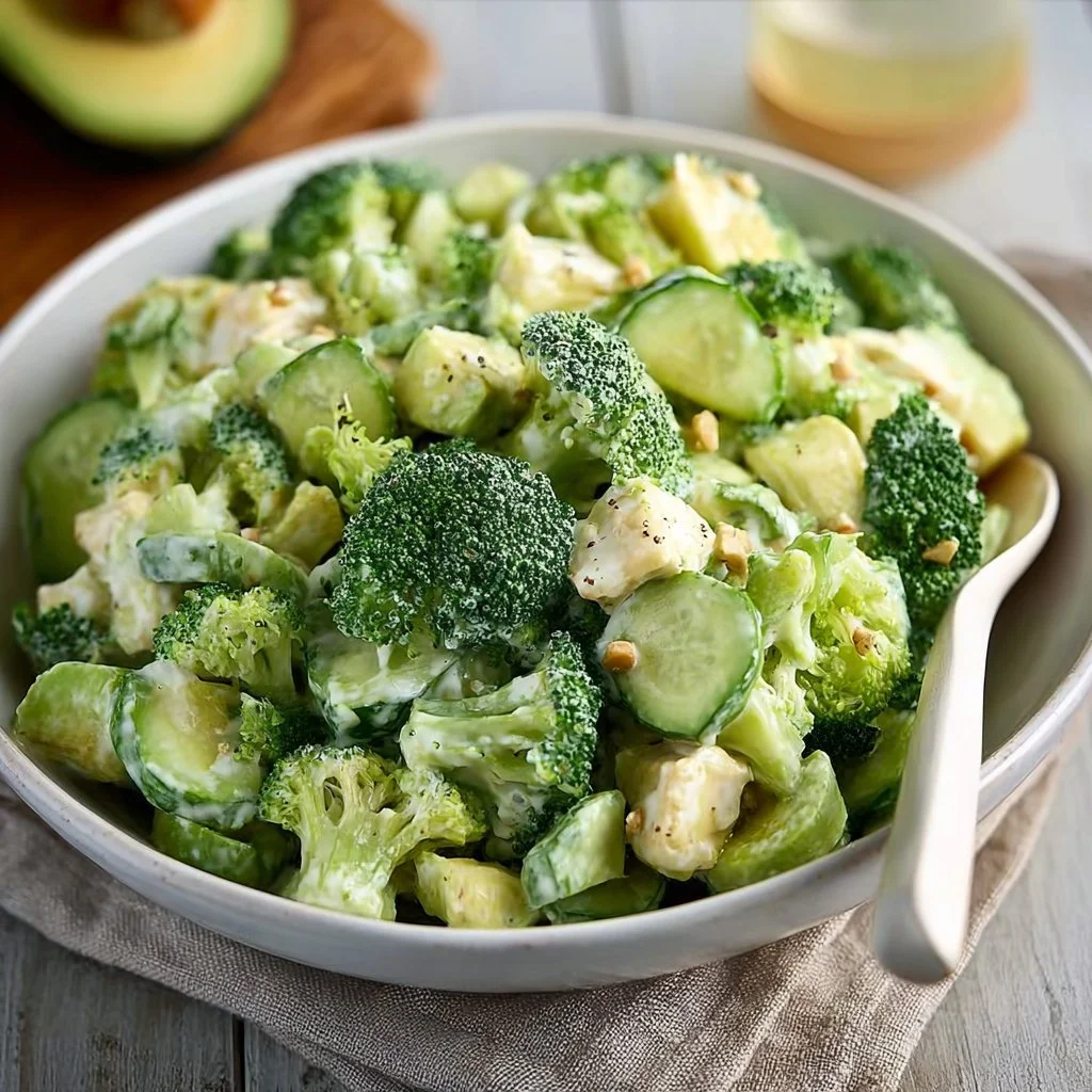 Creamy Cucumber Avocado Broccoli Salad