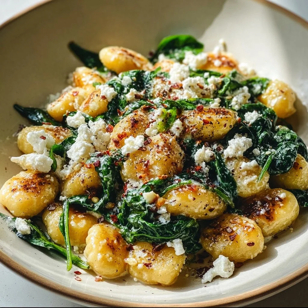 Creamy Gnocchi with Spinach and Feta