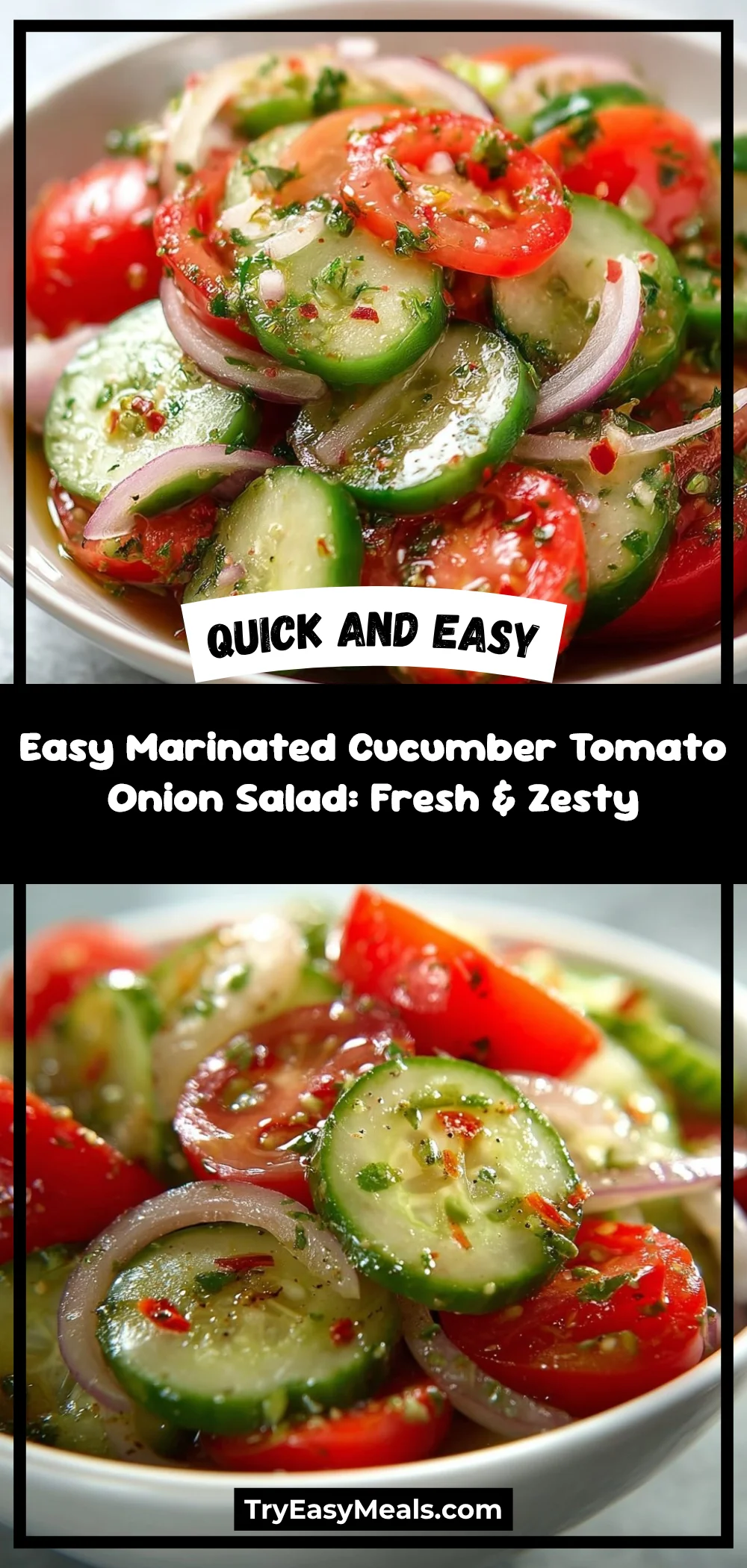 Easy Marinated Cucumber Tomato Onion Salad: Fresh & Zesty