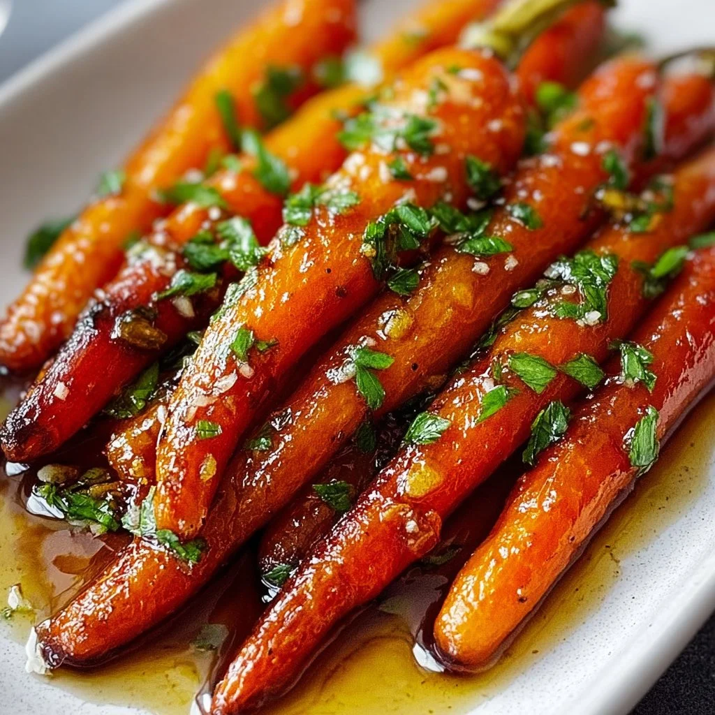 Honey Garlic Butter Roasted Carrots
