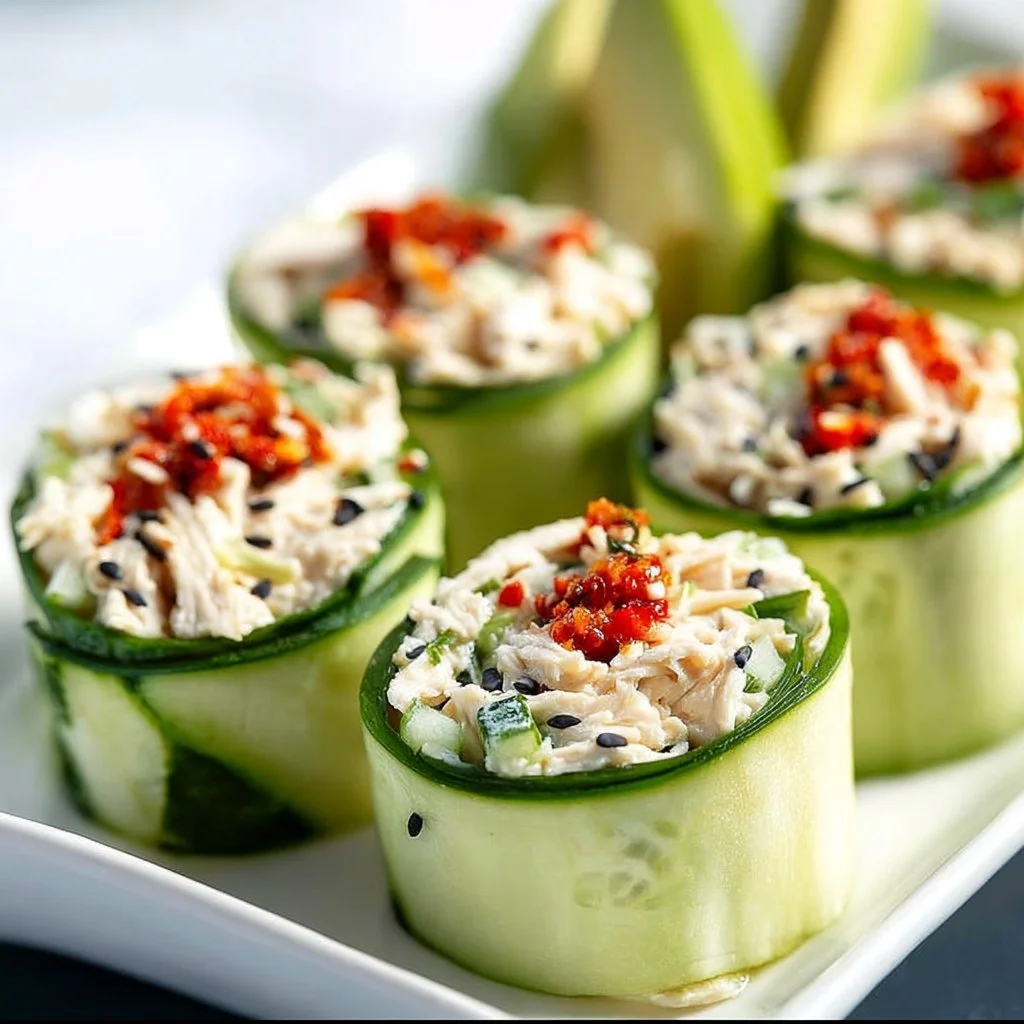 Tasty Chicken Salad Cucumber Roll Ups