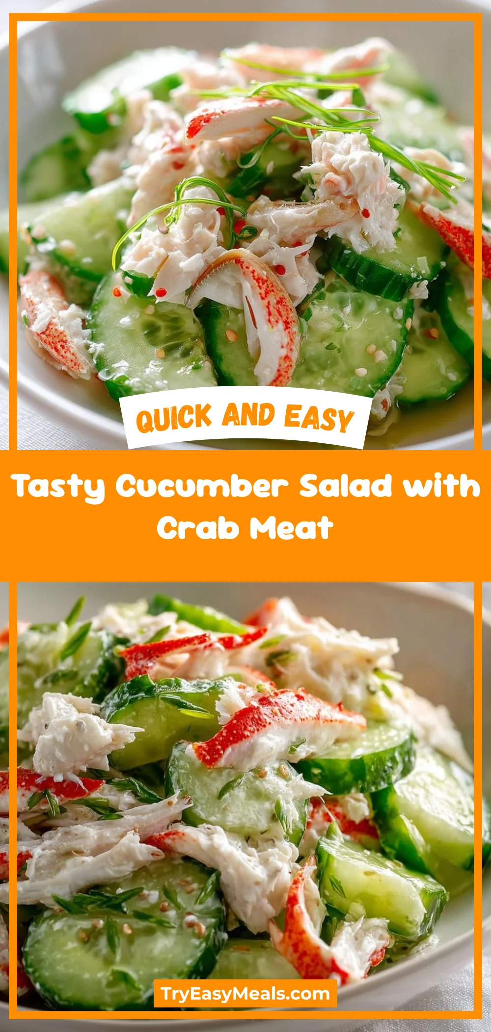 Tasty Cucumber Salad with Crab Meat