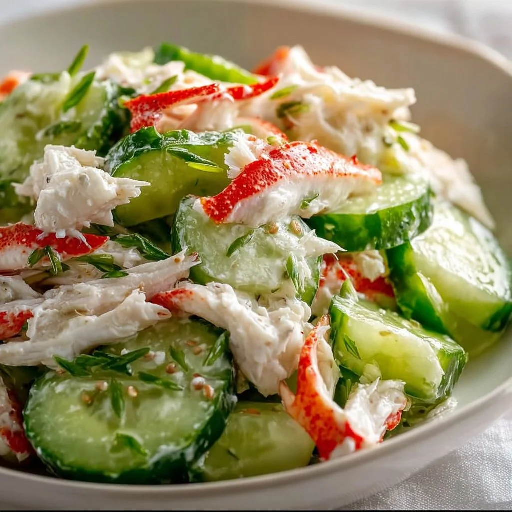 Tasty Cucumber Salad with Crab Meat