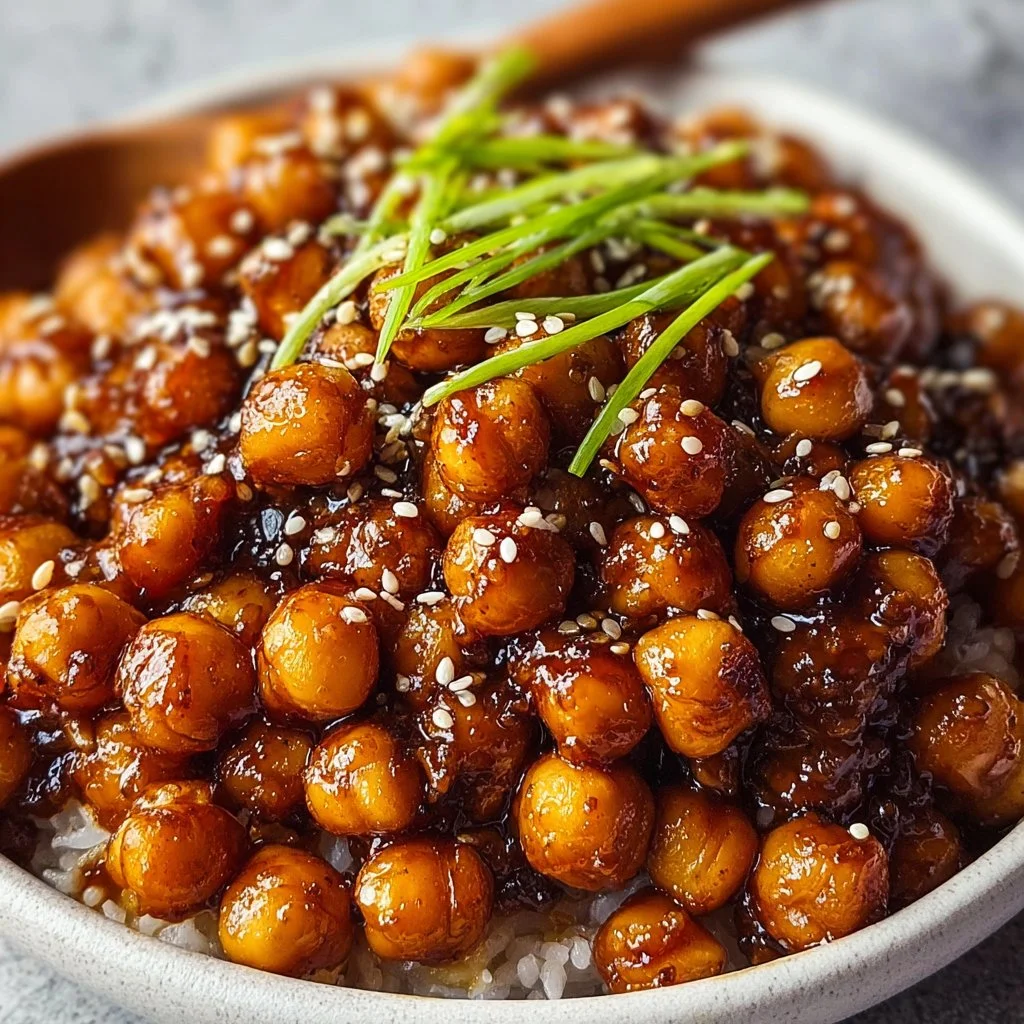 Vegan Sticky Sesame Chickpeas