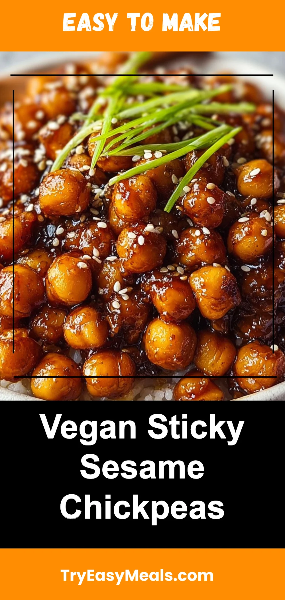 Vegan Sticky Sesame Chickpeas