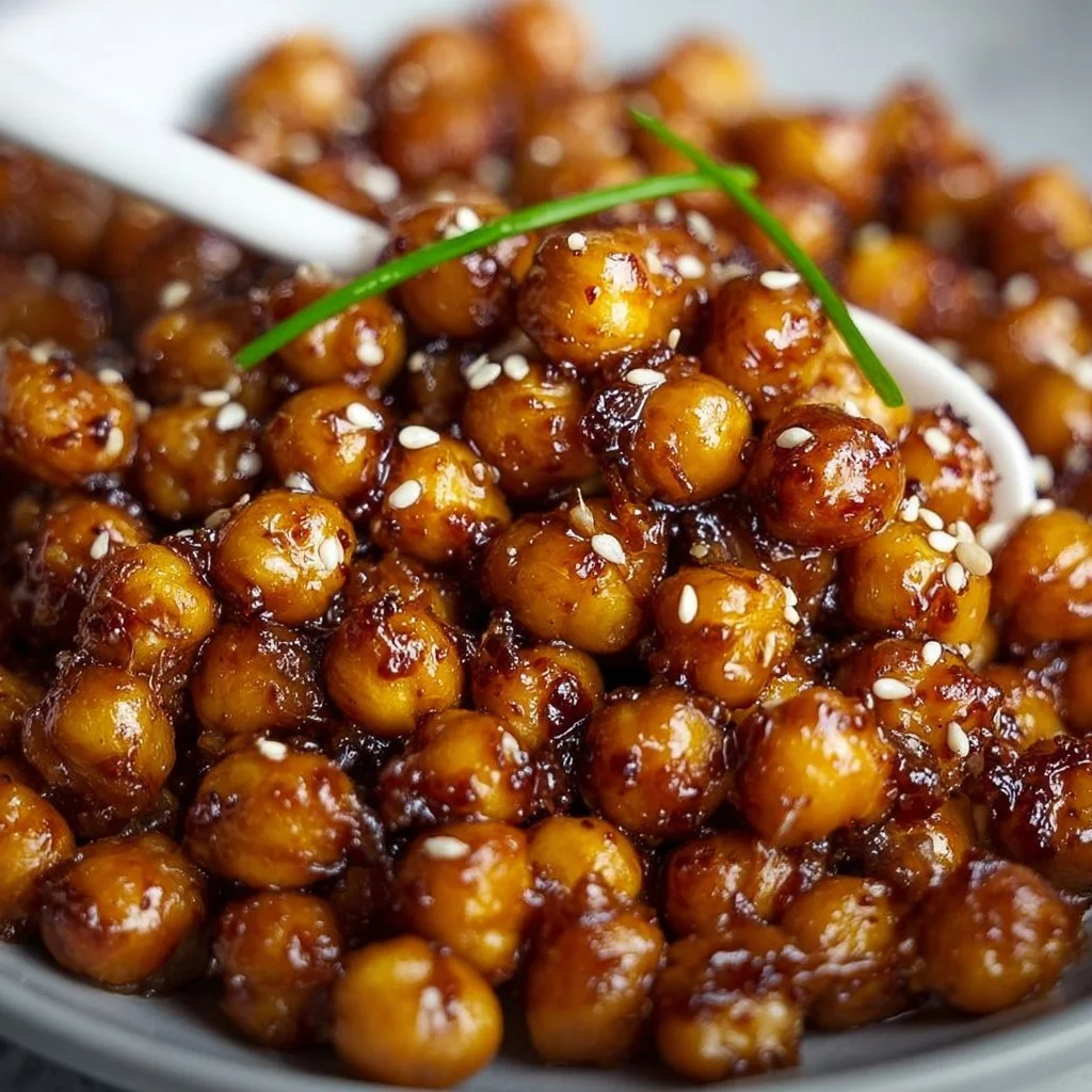 Vegan Sticky Sesame Chickpeas
