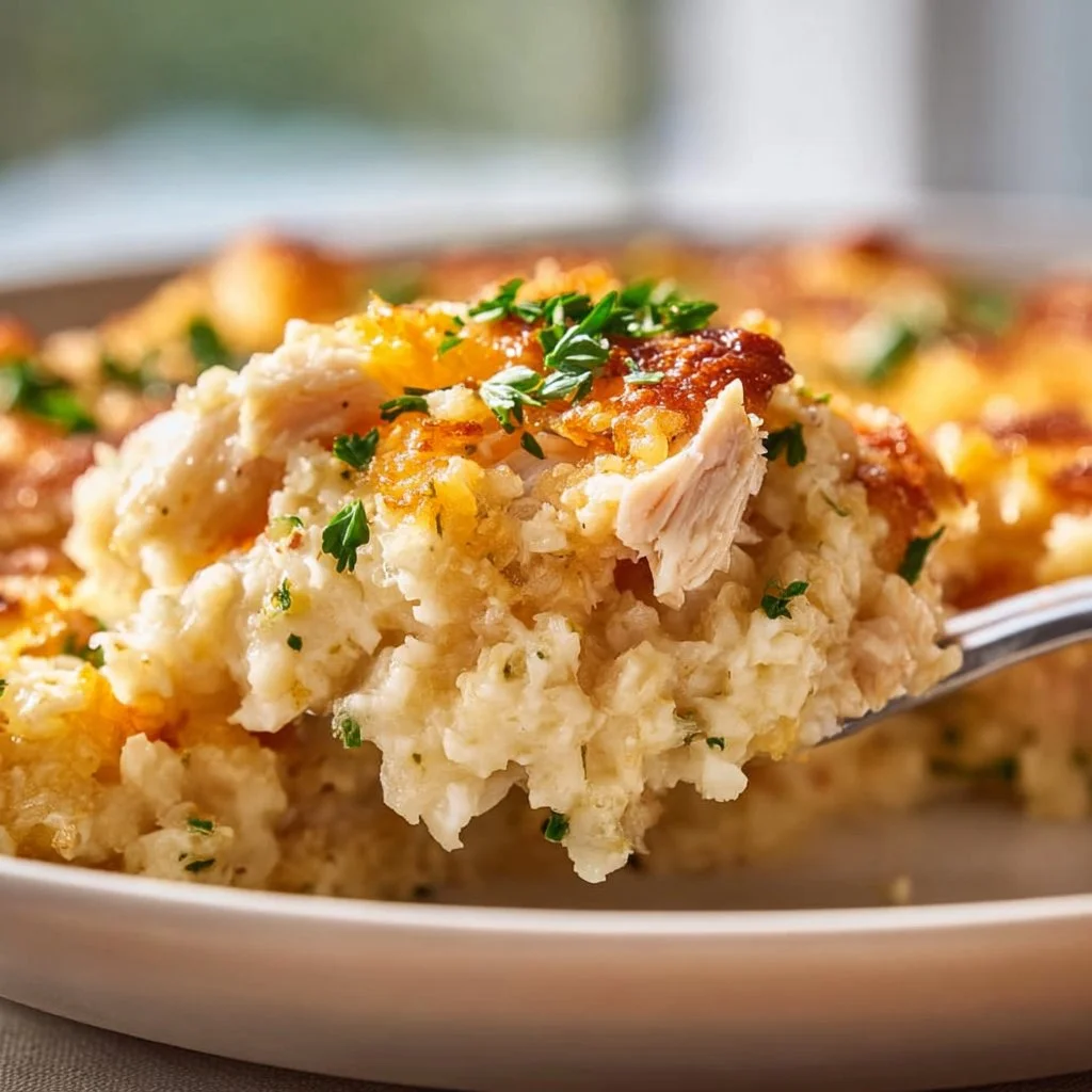 Cauliflower Chicken Rice Casserole