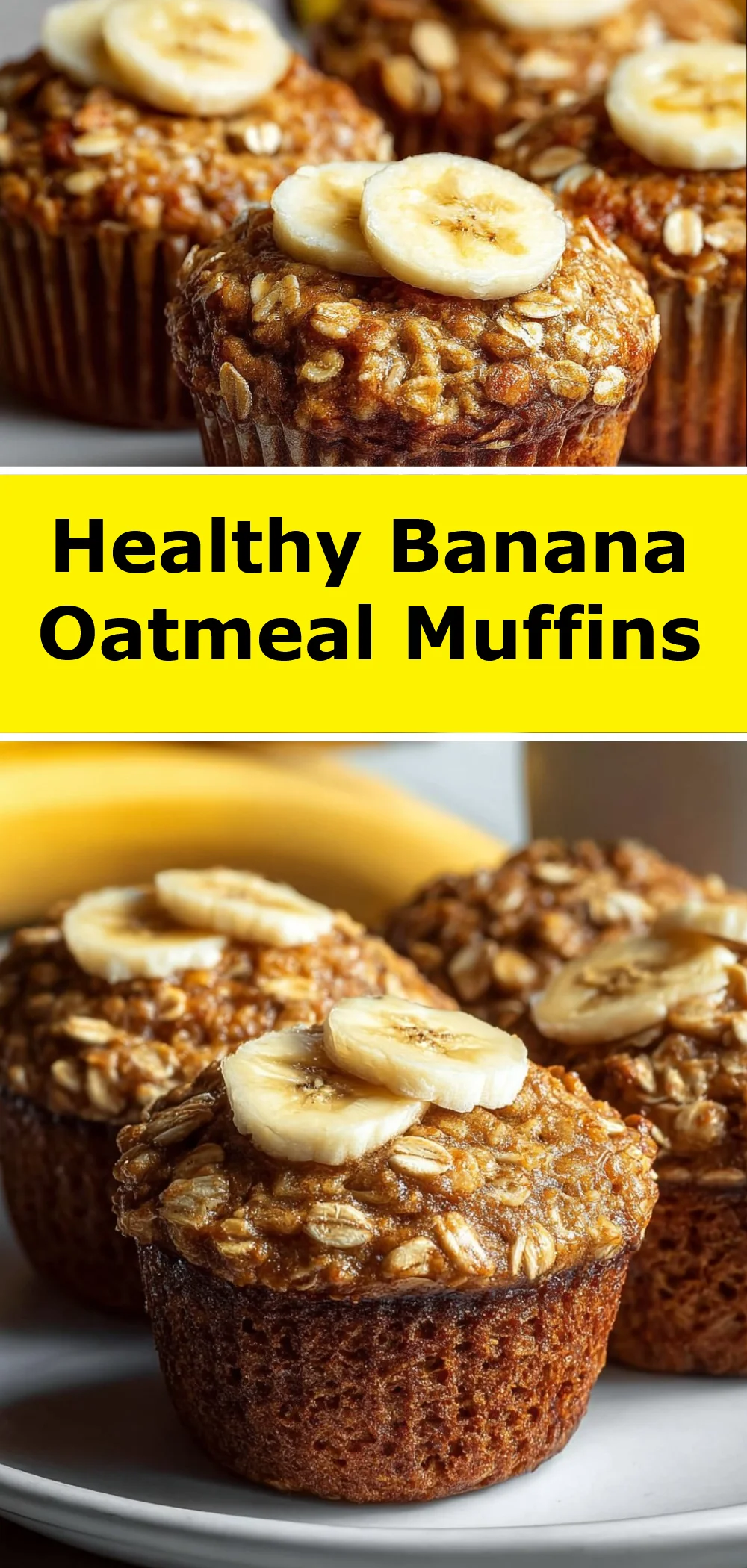 Healthy Banana Oatmeal Muffins