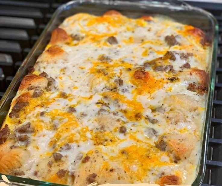 Biscuits and Gravy Breakfast Casserole