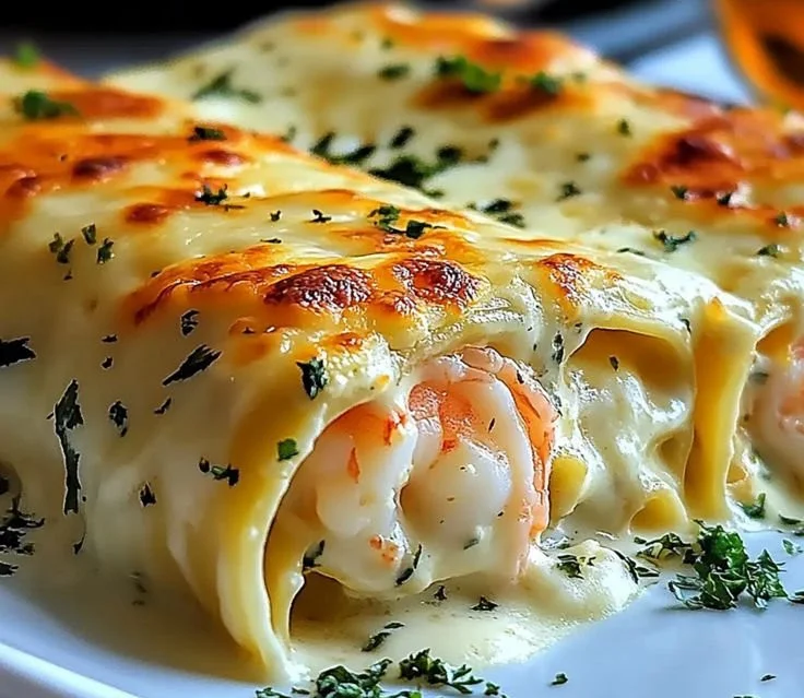 Indulgent Shrimp & Crab Alfredo Lasagna Roll-Ups